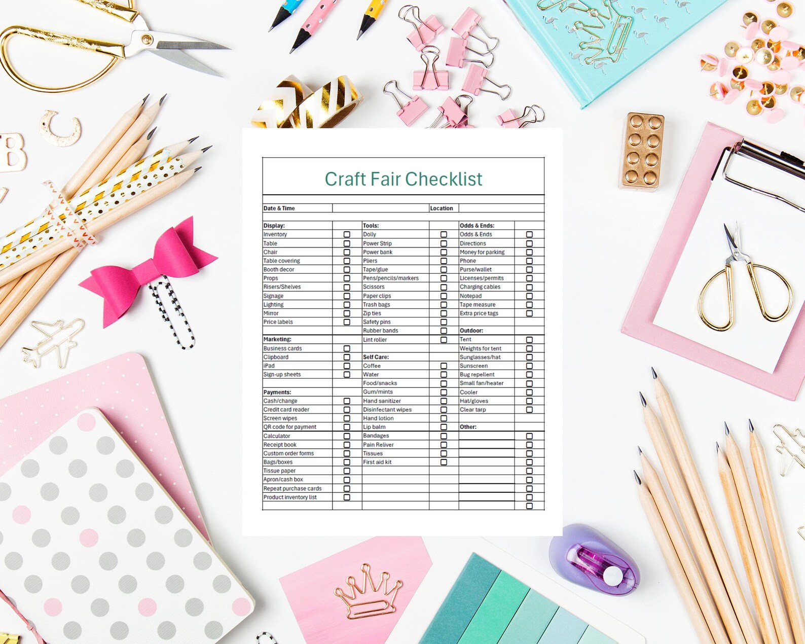 Craft Fair Checklist for Crafts Shows, Makers Markets, and More (XLS ...