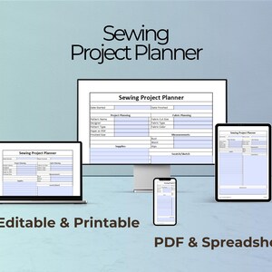 Sewing Project Planner for the Minimalist (printable/editable PDF and ...