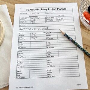 Embroidery Project Planner for the Minimalist (printable/editable PDF ...