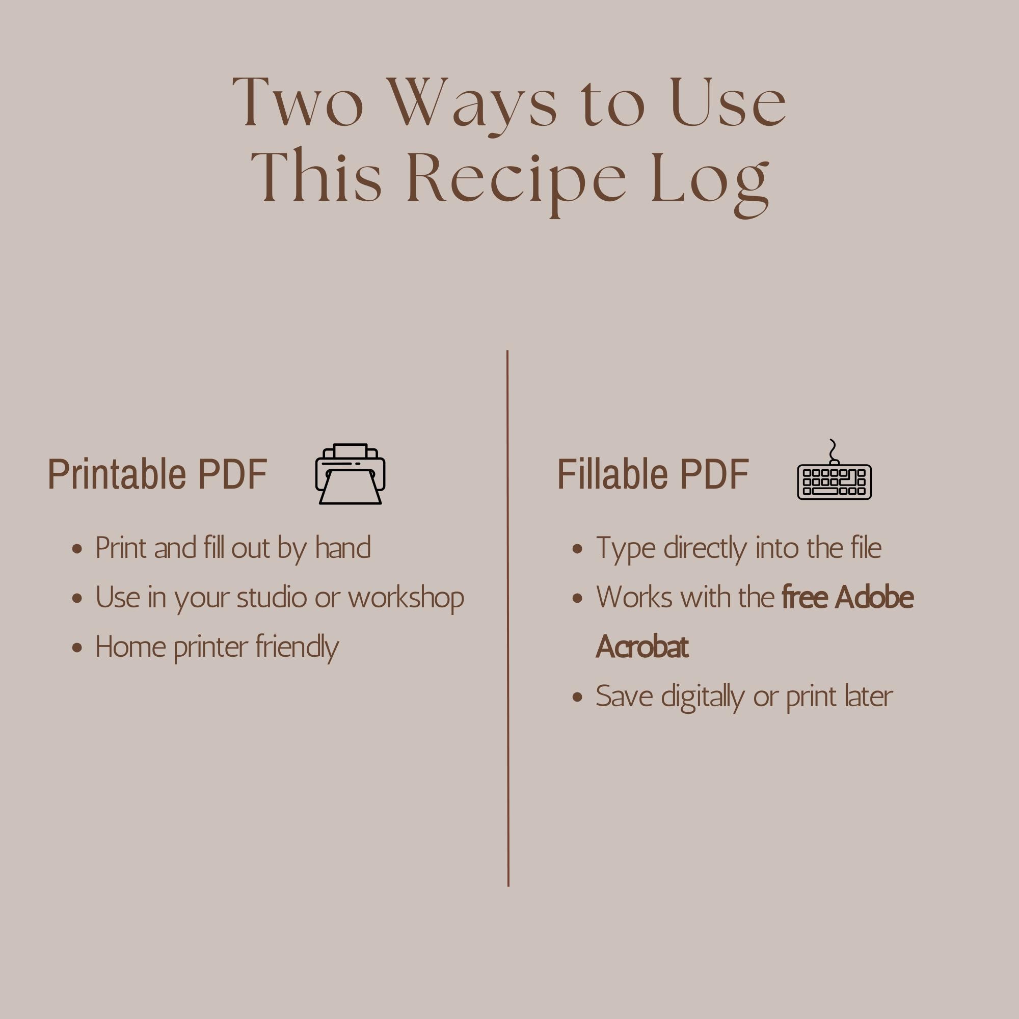 Candle Recipe Log PDF | Printable & Fillable | Candle Making Formula ...