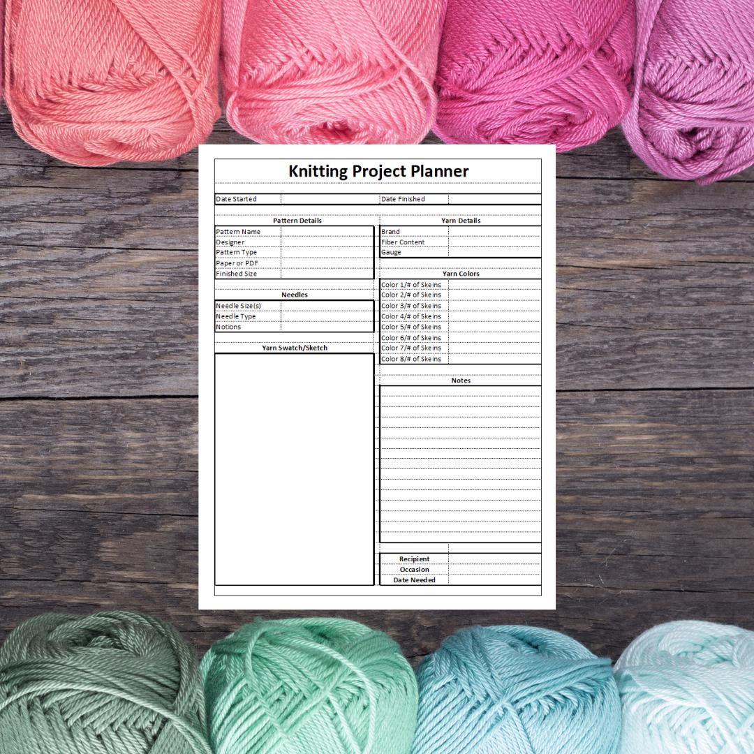 Knitting Project Planner for the Minimalist (printable/editable PDF and ...