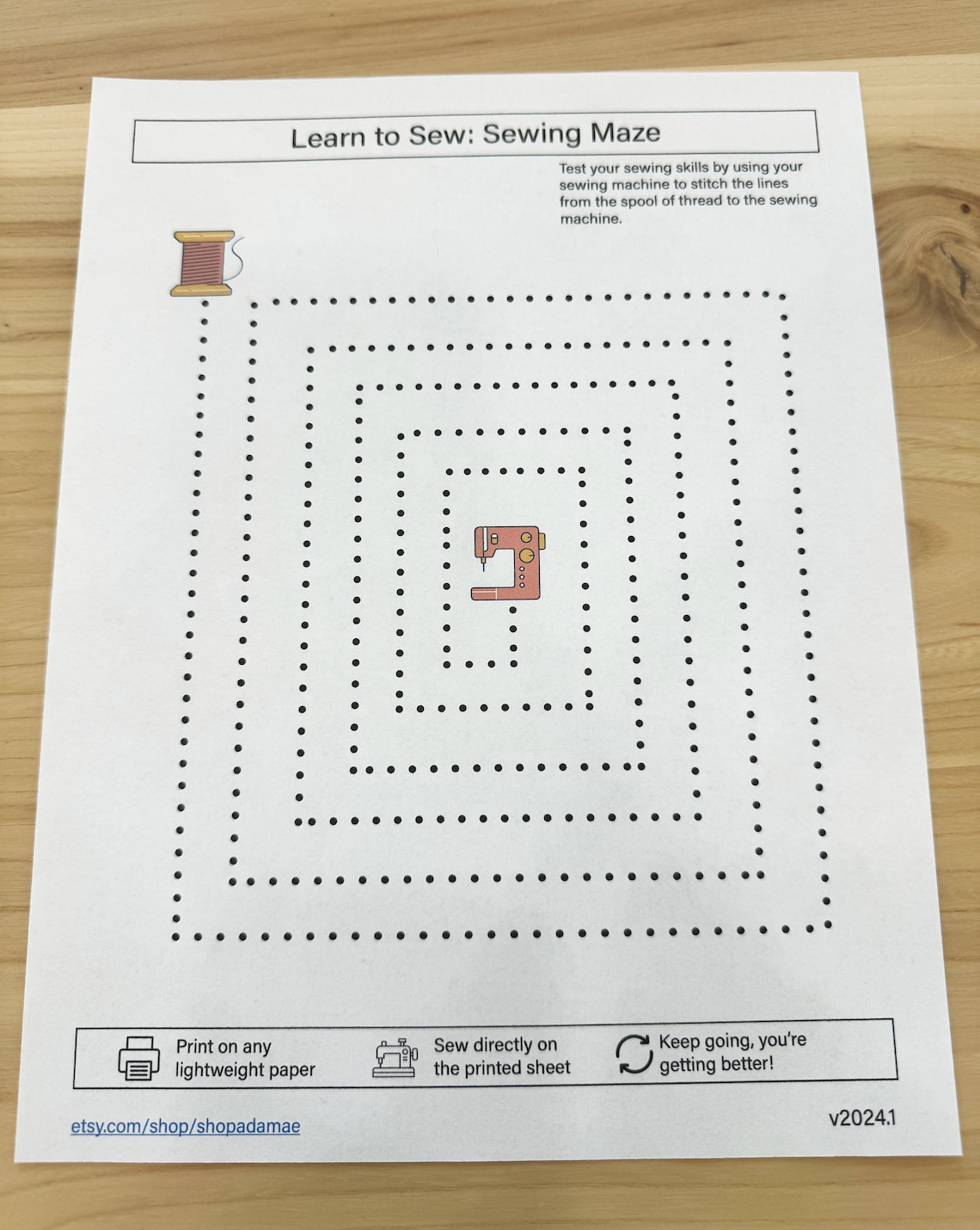 Printable Sewing Maze: Learn to Sew on a Sewing Machine With This Fun ...