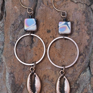 Mooningwaanikaaning Madeline Island COPPER Hoop Earrings With Megis ...