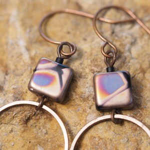 Mooningwaanikaaning Madeline Island COPPER Hoop Earrings With Megis ...