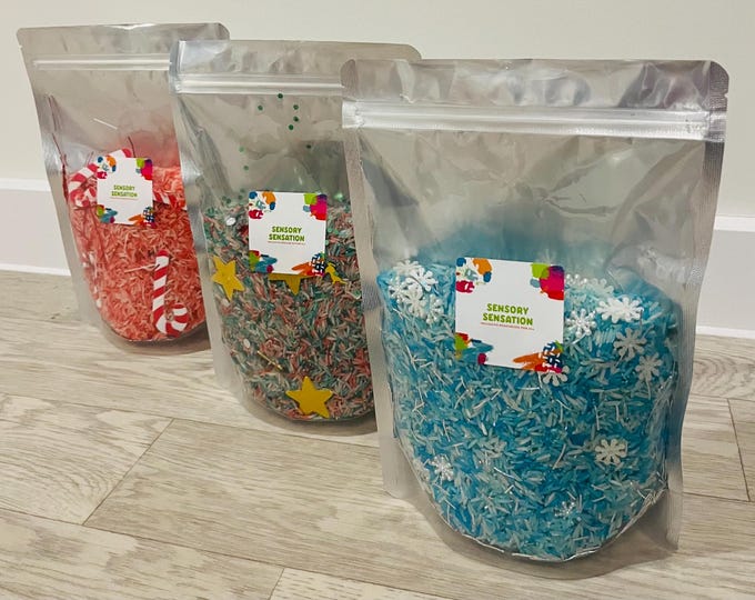 Christmas Sensory Play Bag, Tuff Tray Base Filler With Candy Canes ...