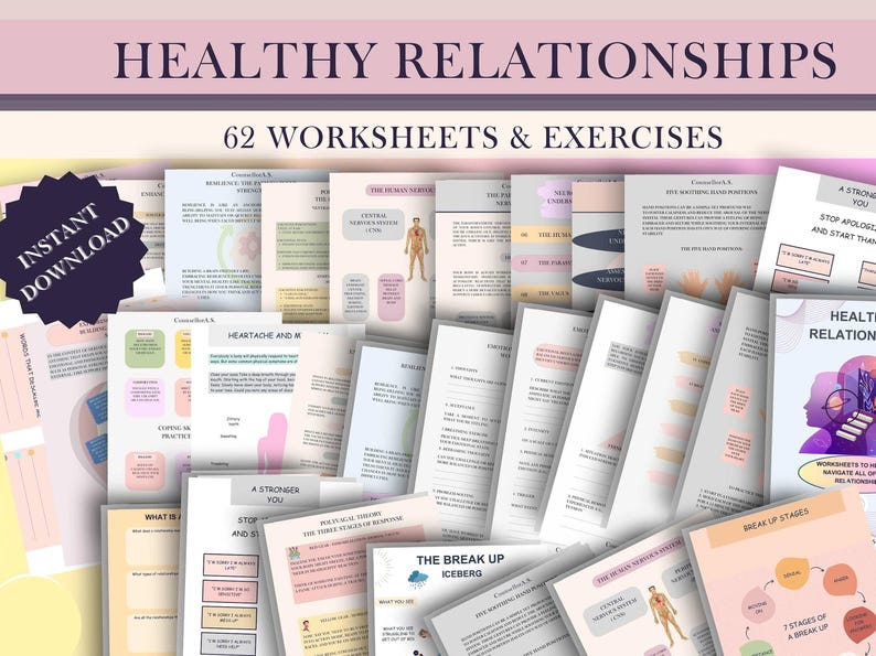 Healthy Vs Unhealthy Relationships Therapy Worksheet - Etsy
