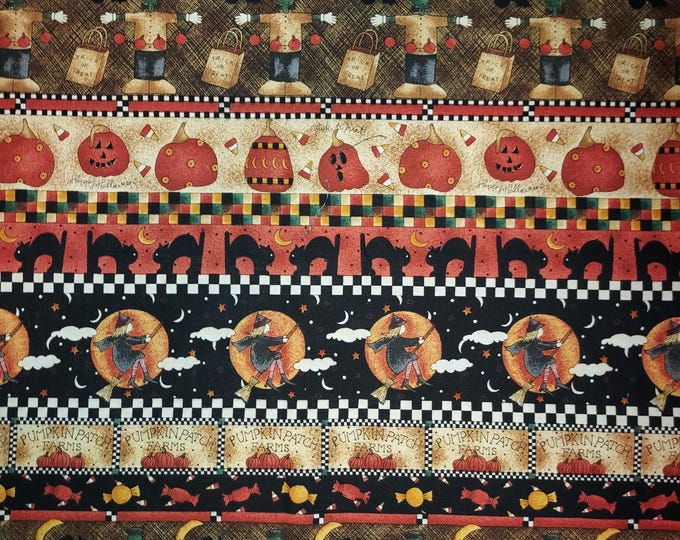 80"w X 19"h Debbie Mumm Halloween Fabric. Mumm's the Word. Witches ...