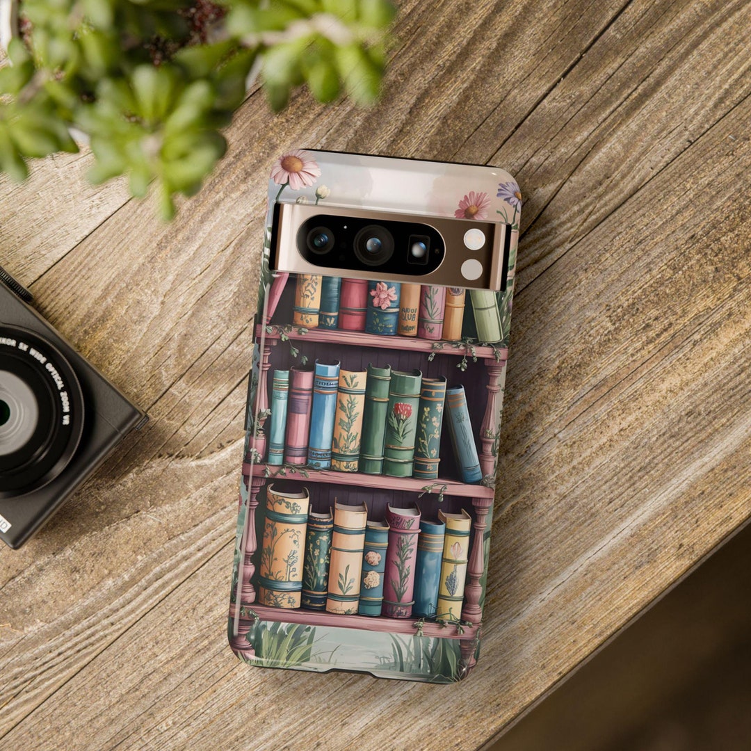 Bookcase Garden Google Pixel Case, Stylish Cell Phone Book Plants Cover ...