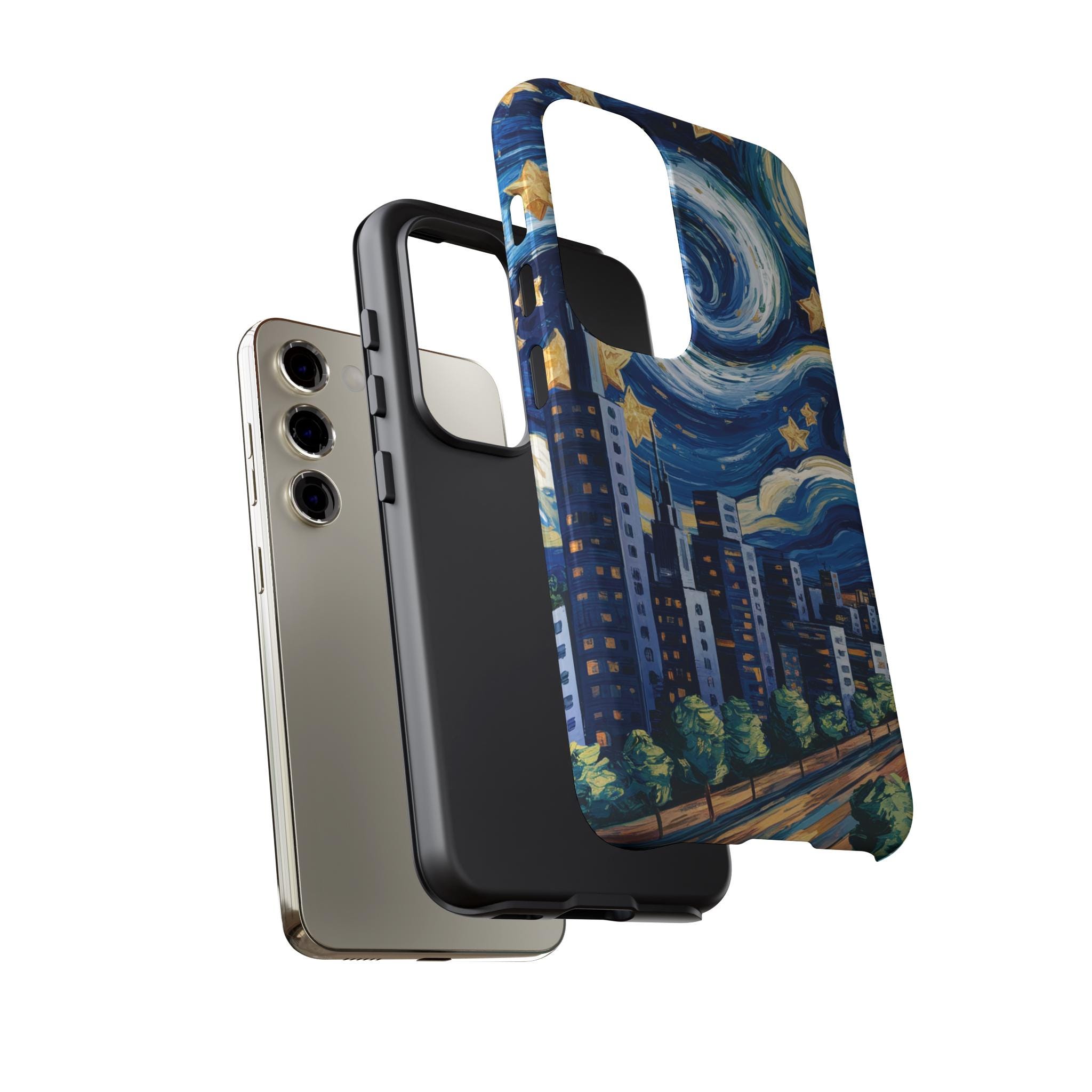 Night Sky City Samsung Galaxy Case, Stylish Cell Phone Impressionist ...