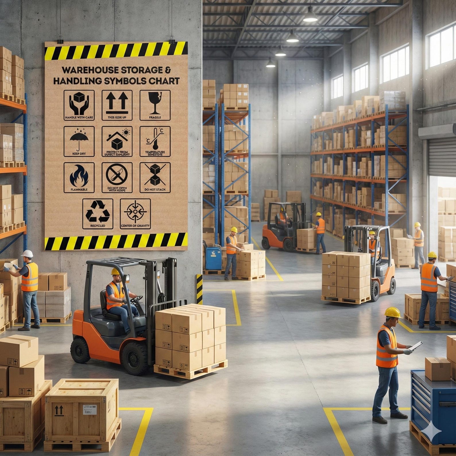 Digital Download - Warehouse Storage Handling Symbols Poster, Logistics ...