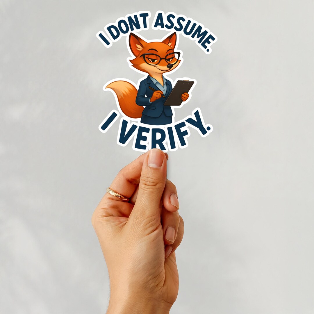 Funny QA Auditor Sticker - I Don't Assume I Verify - Quality Control ...