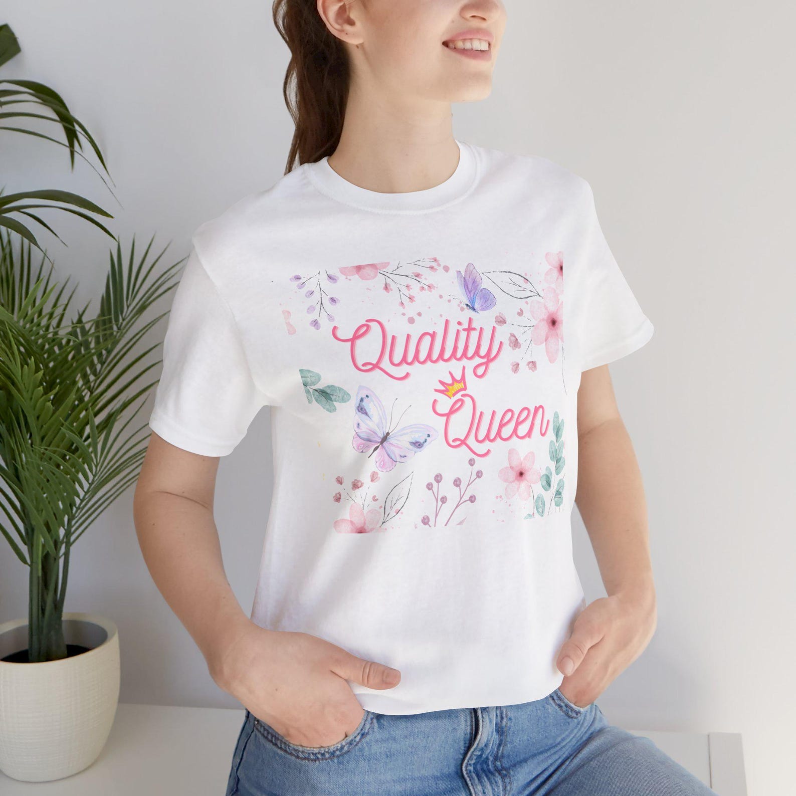 Quality Queen Butterfly Floral T-shirt, Quality Assurance Shirt ...