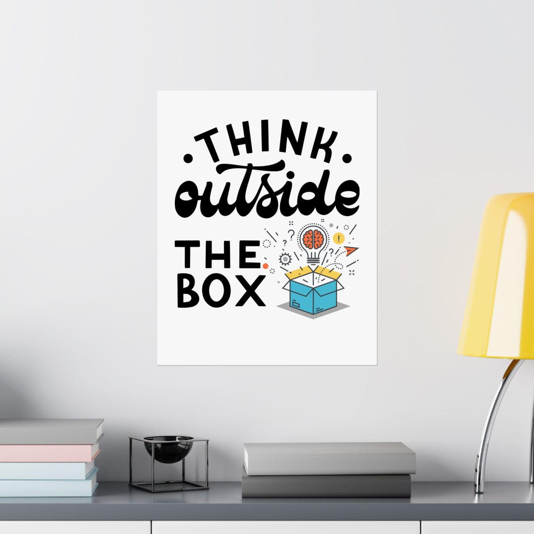 Think Outside the Box - Motivational Wall Art Poster for Entrepreneurs ...
