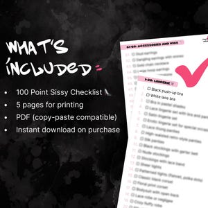 Sissy Checklist | Sissy Guide, Sissification Training, Sissygasm, Findom & Femdom, Domination ...