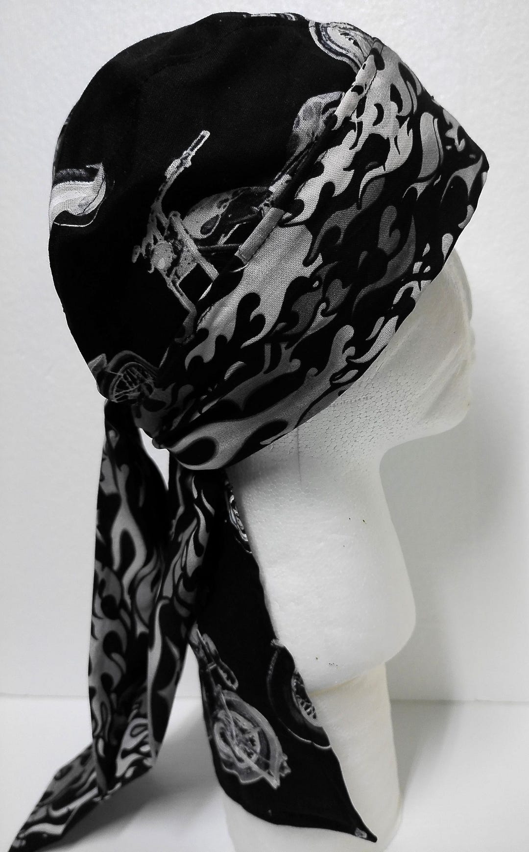 CHOPPER MOTORCYCLE FLAMES Cotton Doorag Mens Womens Biker Durag - Etsy