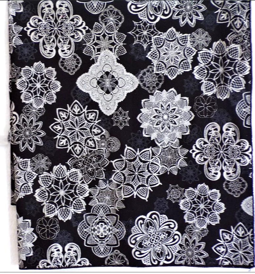 BLACK SPARKLY SILVER Overlay Full 24'' Size Cotton Bandana Scarf - Etsy