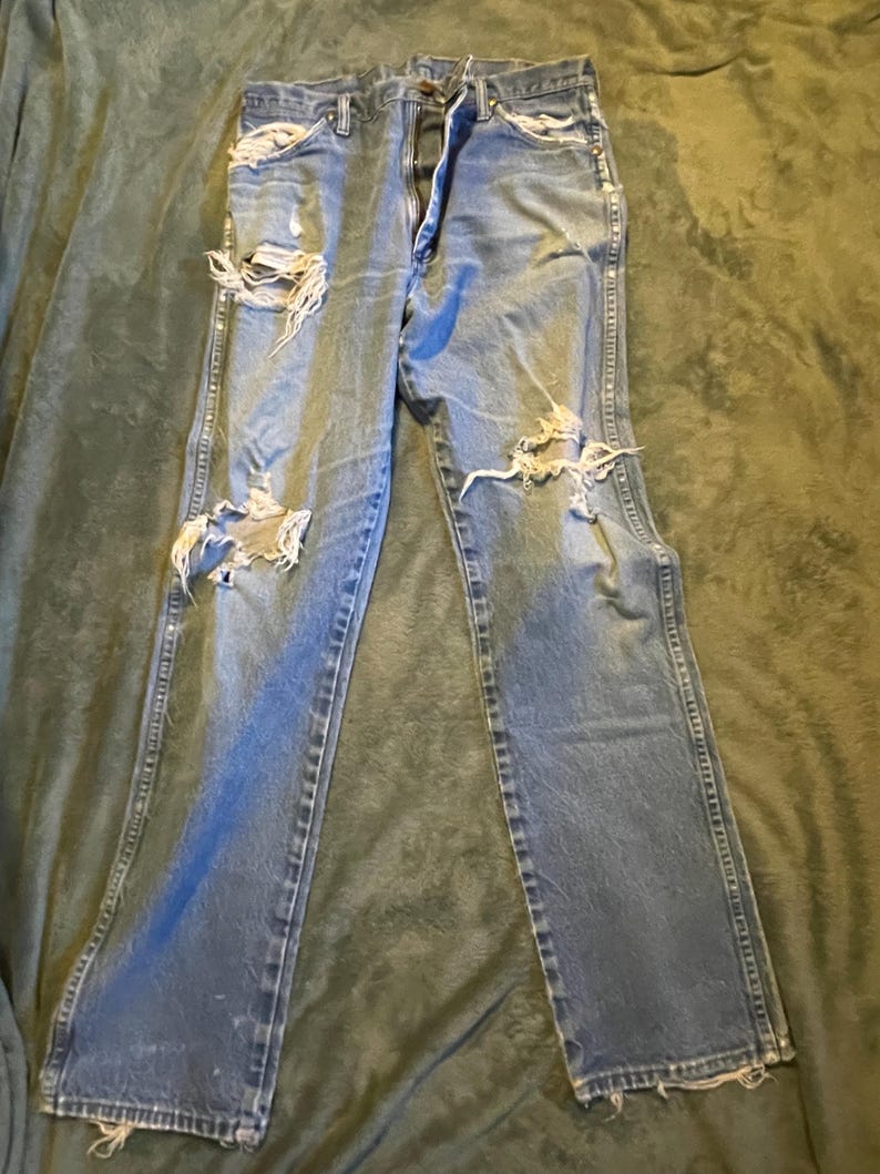Vintage Men’s Wrangler Distressed Cowboy Cut Jeans 36x34 - Etsy