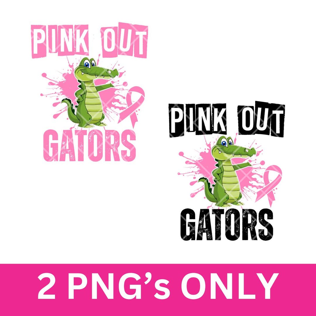 Pink Gators PNG: Breast Cancer Awareness, Mascot T-shirt Design ...