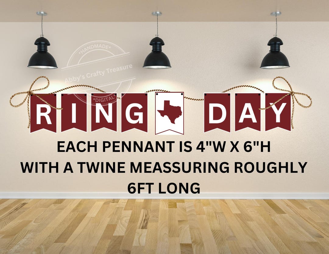 Ring Day Garland, Ring Dunk Banner, Photo Prop, Party Decor, Maroon and ...