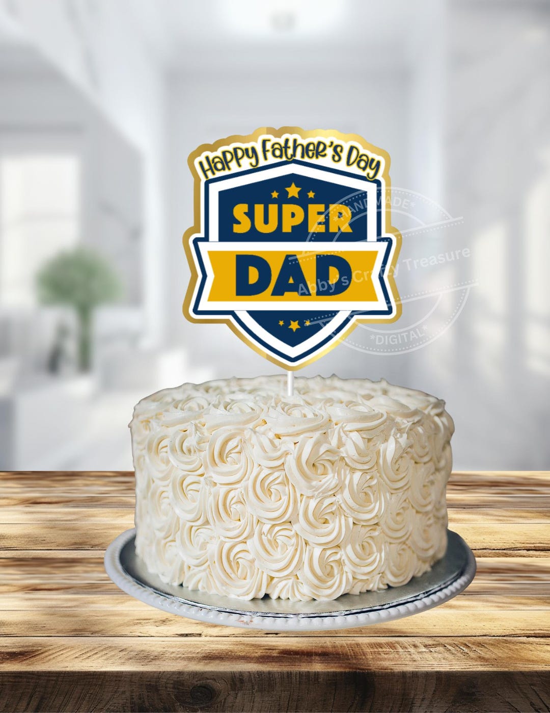 Happy Fathers Day Super Dad Cake Topper, Police Dad Father's Day ...
