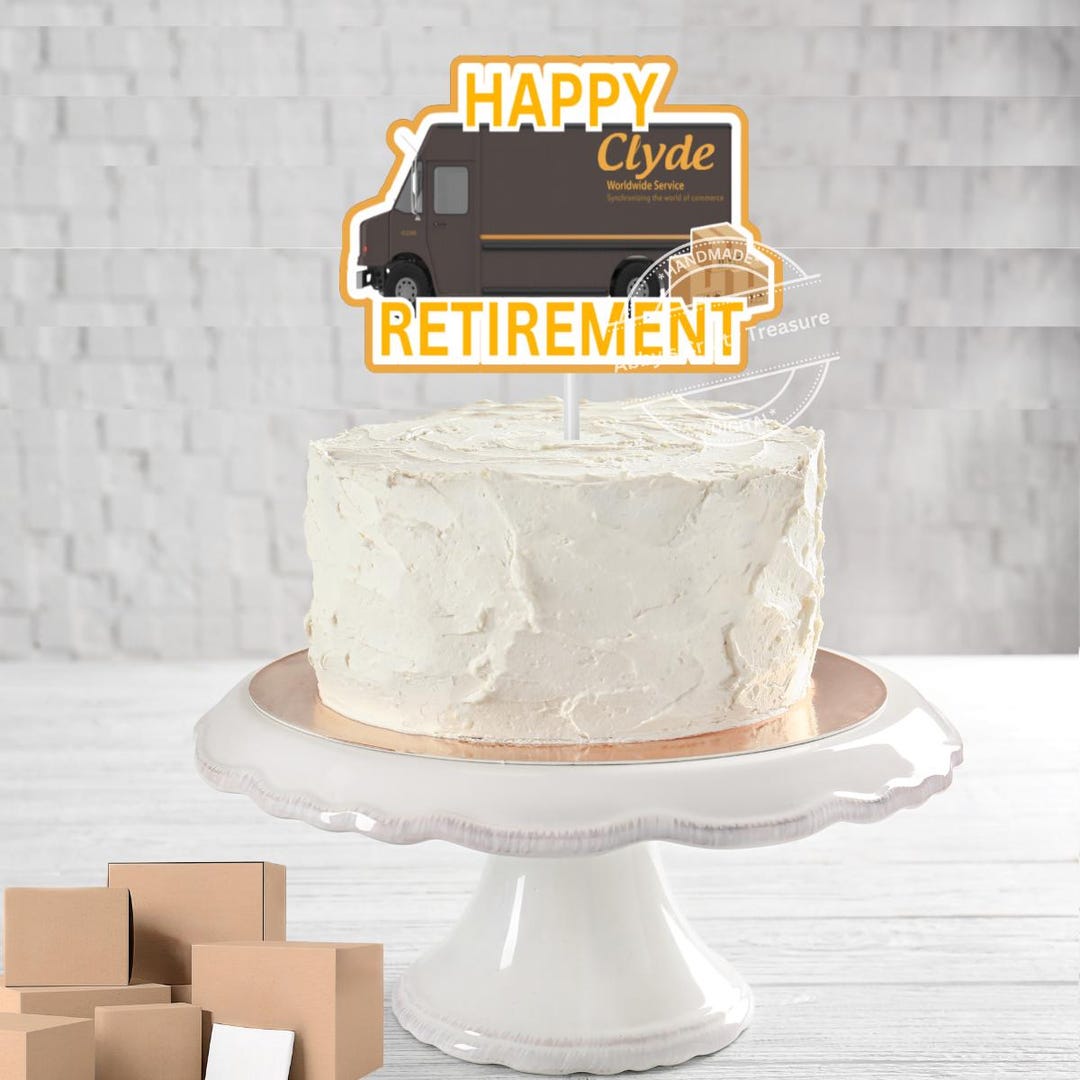 Happy Retirement Cake Topper, Delivery Driver, Parcel Courier, Postal ...