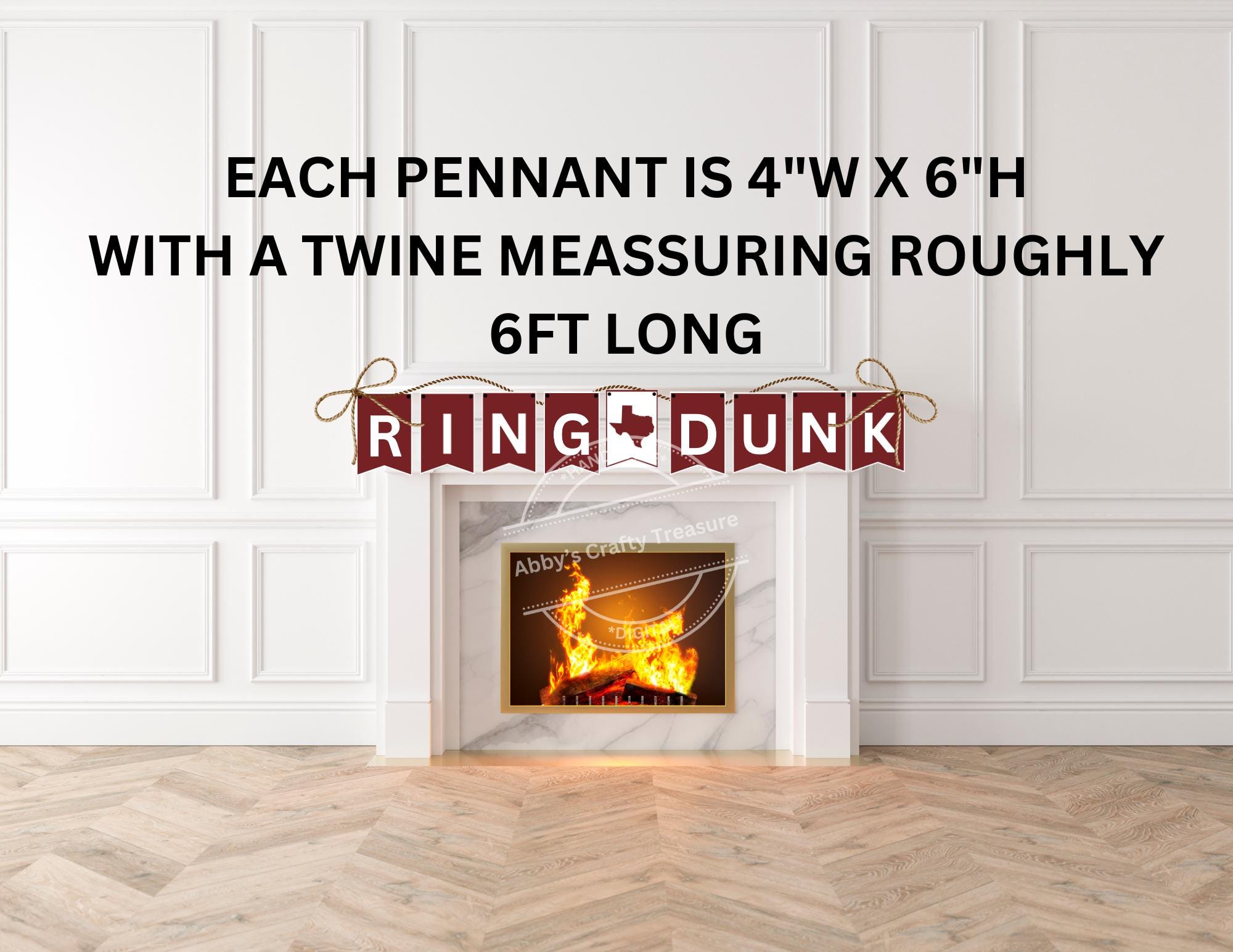 Ring Day Garland, Ring Dunk Banner, Photo Prop, Party Decor, Maroon and ...