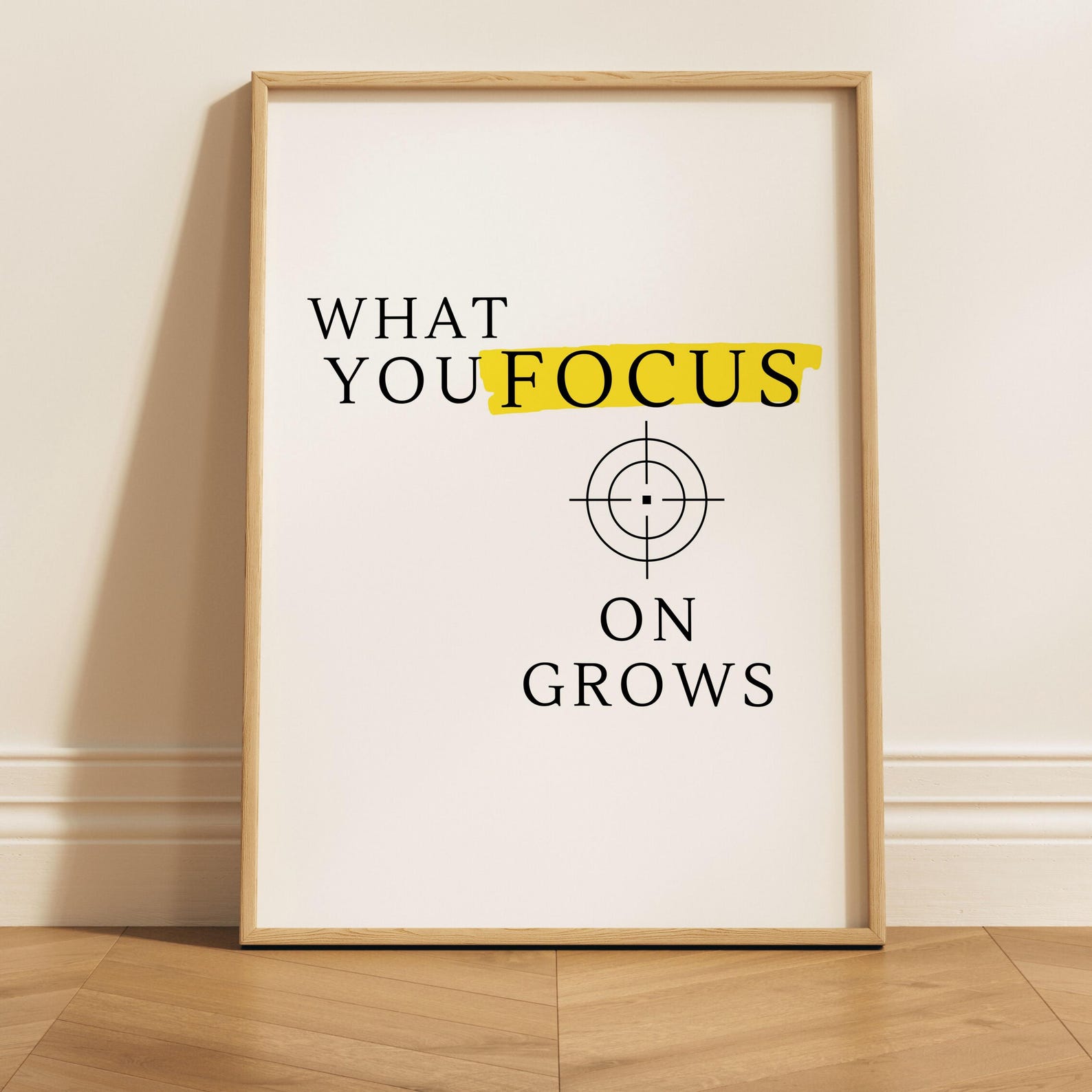 Focus Growth Mindset Poster – Motivational Success Wall Art ...