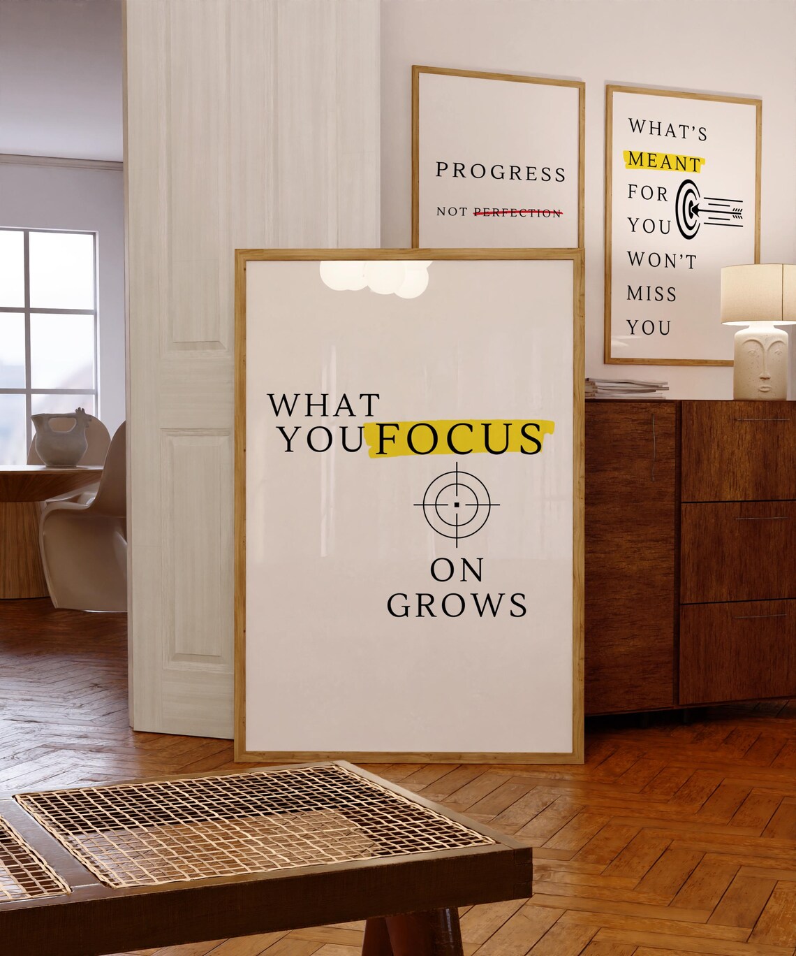 Focus Growth Mindset Poster – Motivational Success Wall Art ...