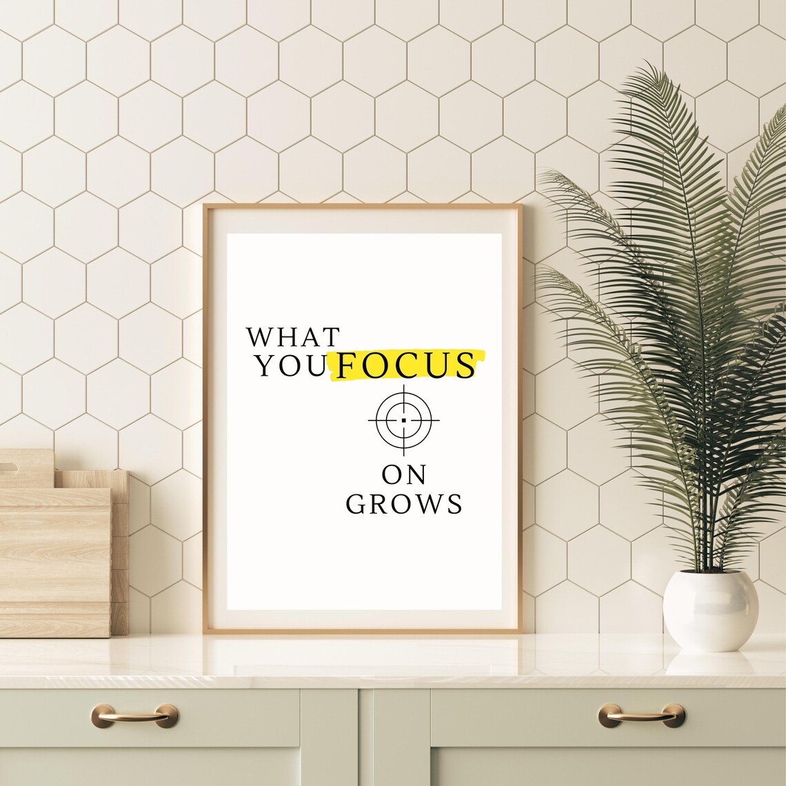 Focus Growth Mindset Poster – Motivational Success Wall Art ...