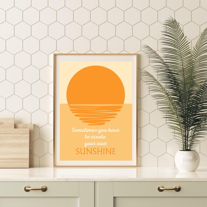 Create Your Own Sunshine dripping Sun Design, Zigzag Sunset Art, Orange ...