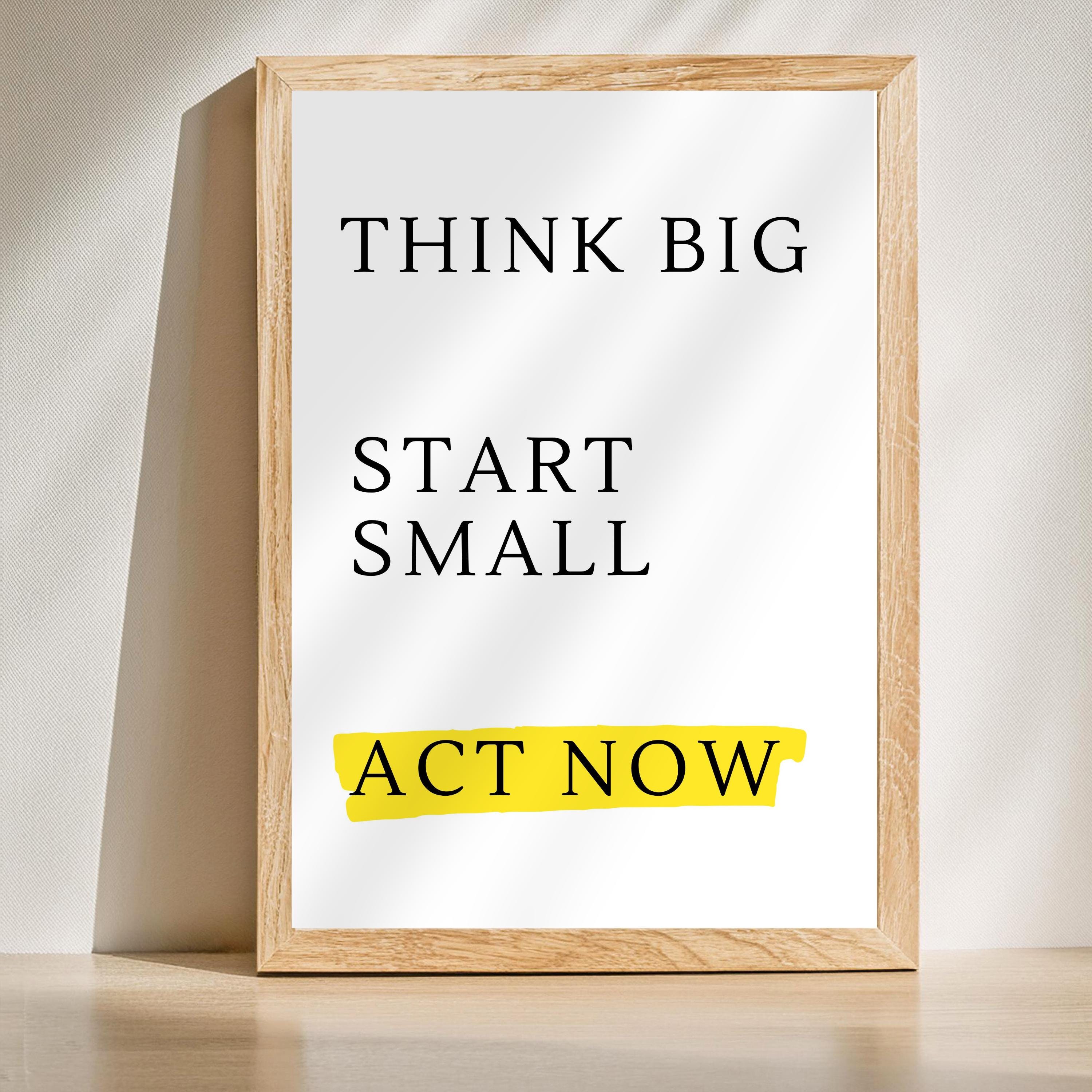 Think Big Motivational Wall Art-productivity Quote Print-success ...