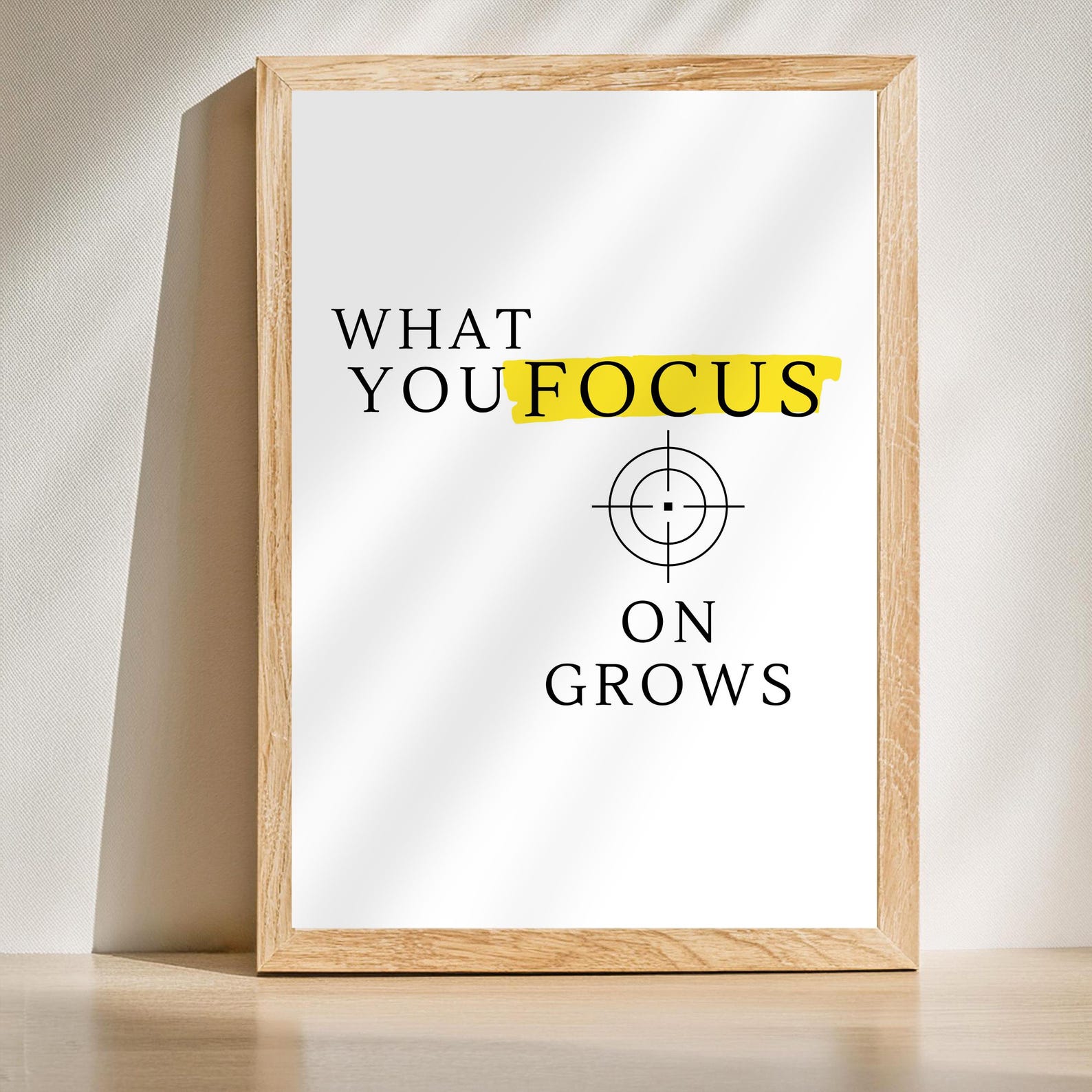 Focus Growth Mindset Poster – Motivational Success Wall Art ...