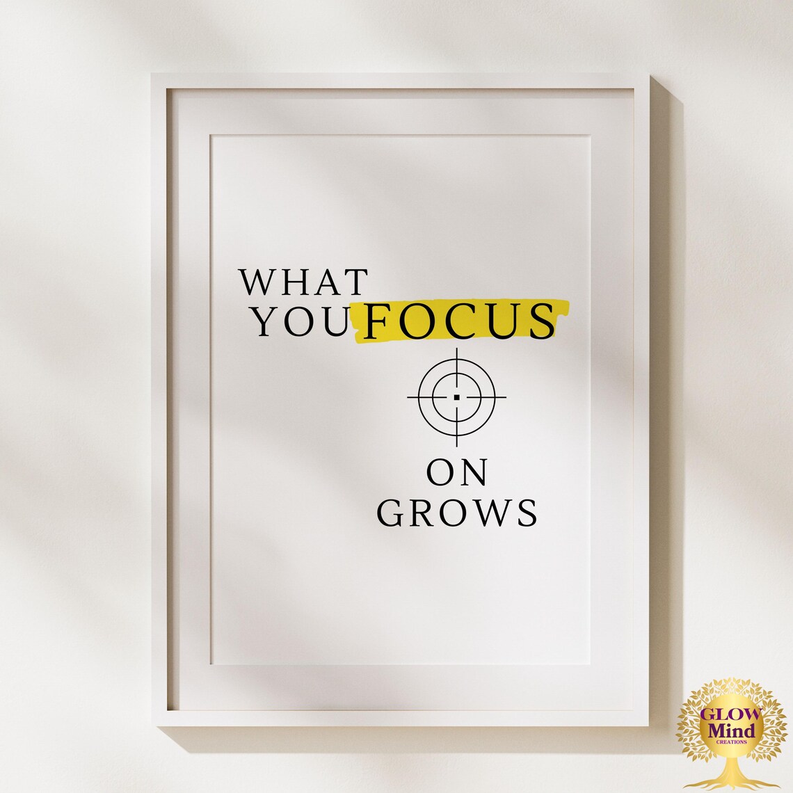 Focus Growth Mindset Poster – Motivational Success Wall Art ...