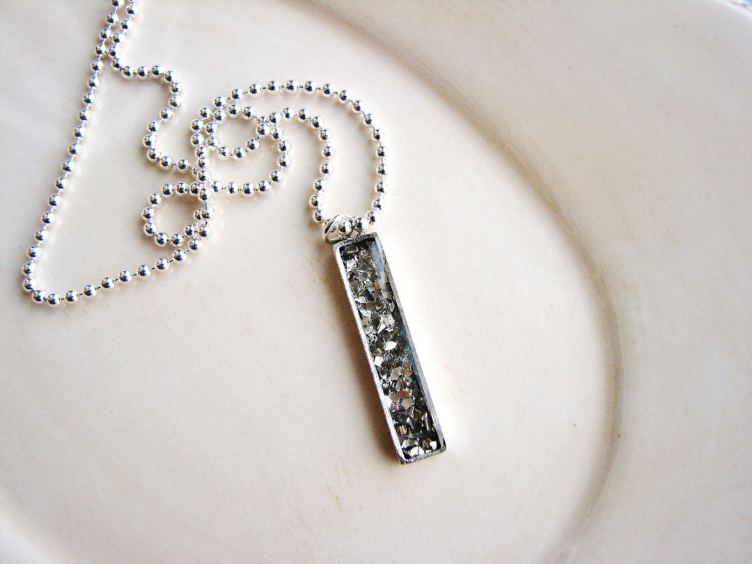 Minimalist Bar Necklace, Silver Bar Necklacel, Pendant Necklace ...