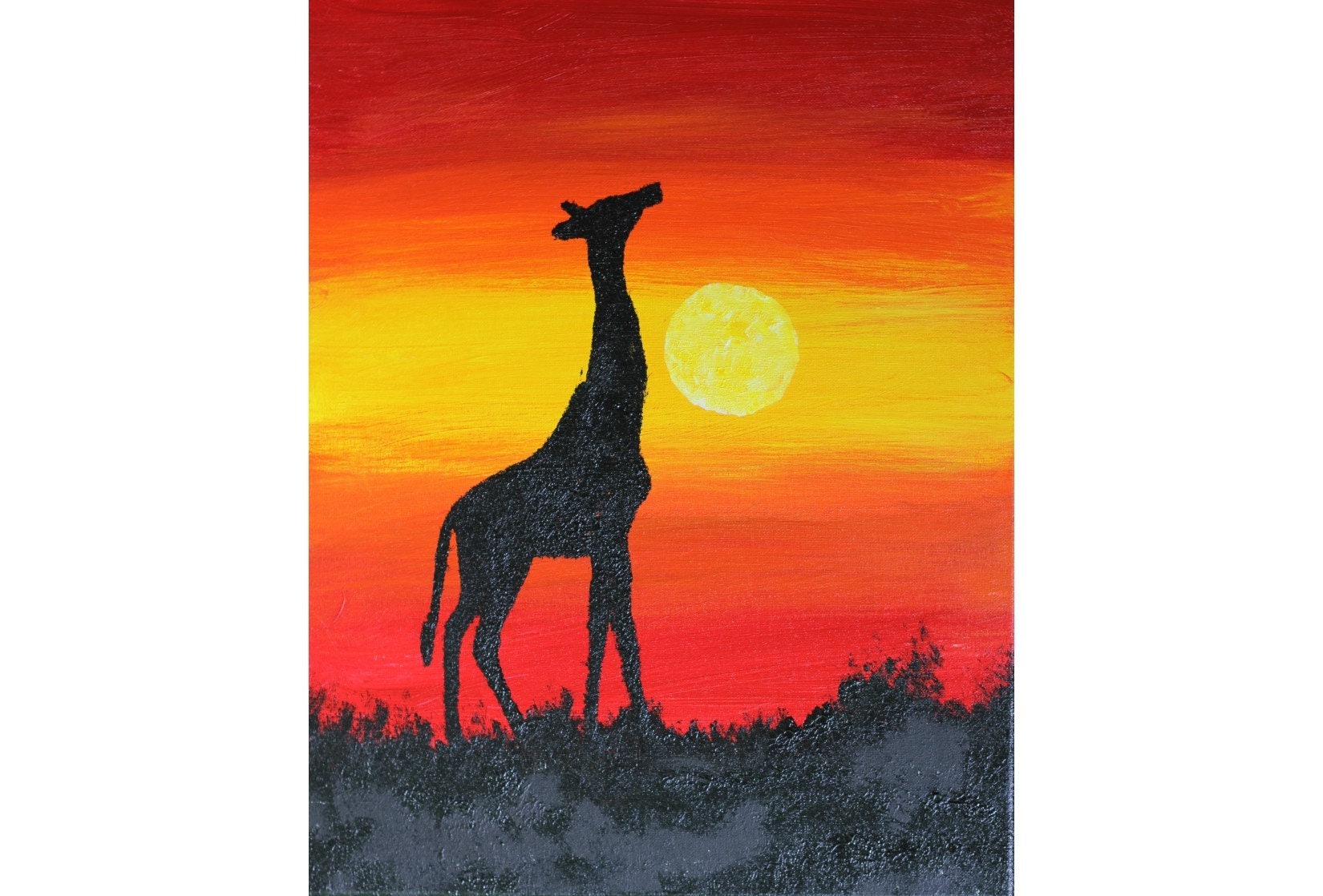 African Animals Silhouette Painting