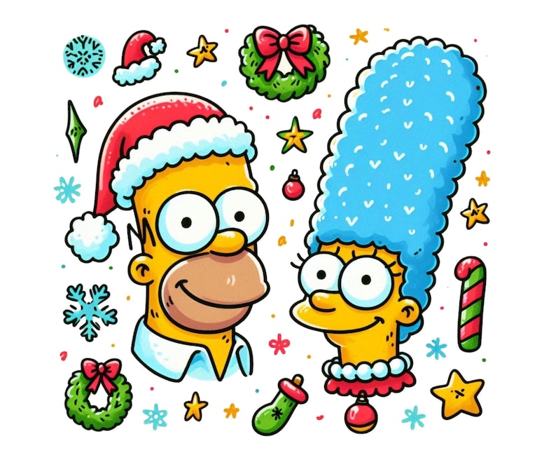 Clipart the Simpsons Christmas . Homer Marge Clipart. Simpsons ...