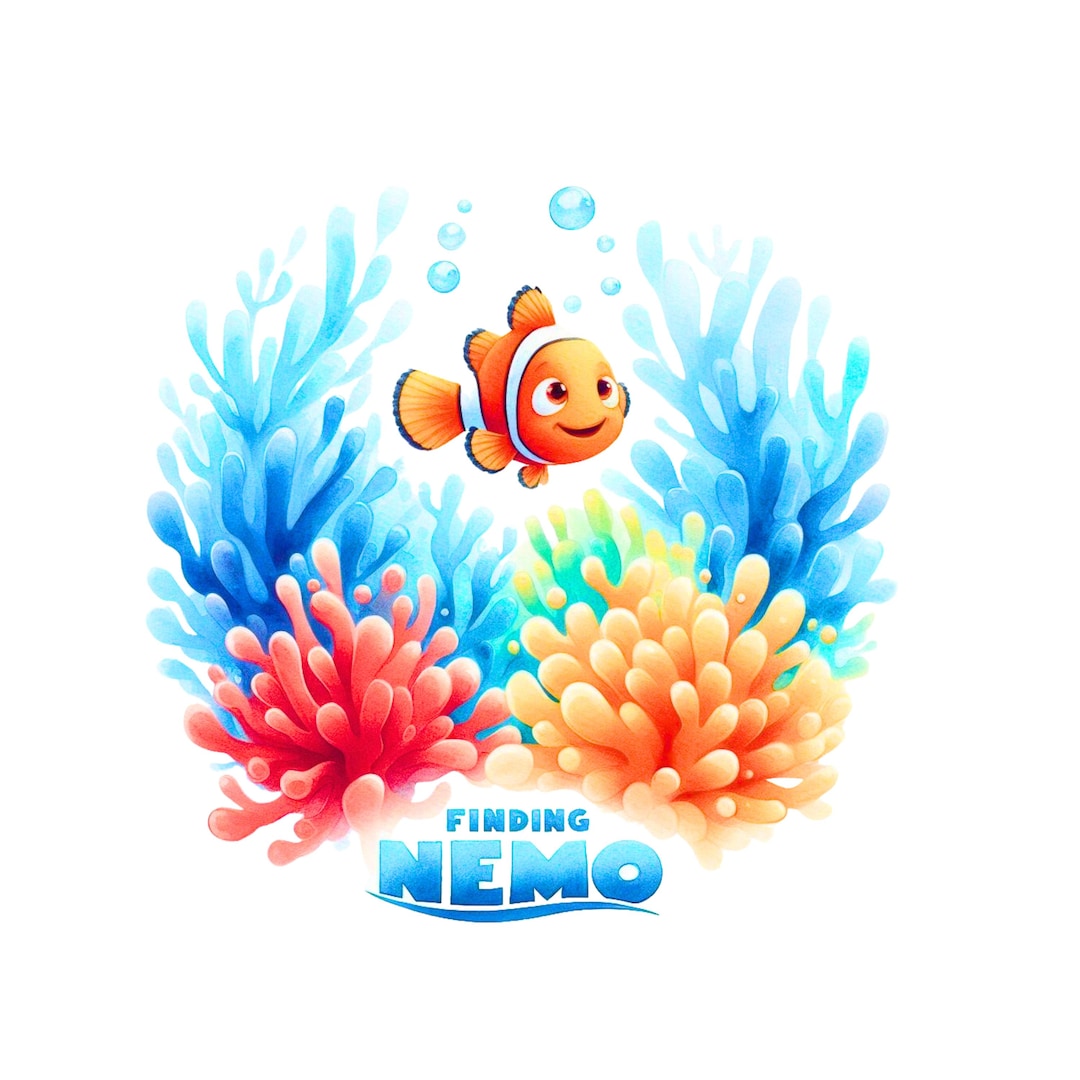 Watercolor Kawaii Finding Nemo Clipart Cute Nemo Illustration in PNG ...