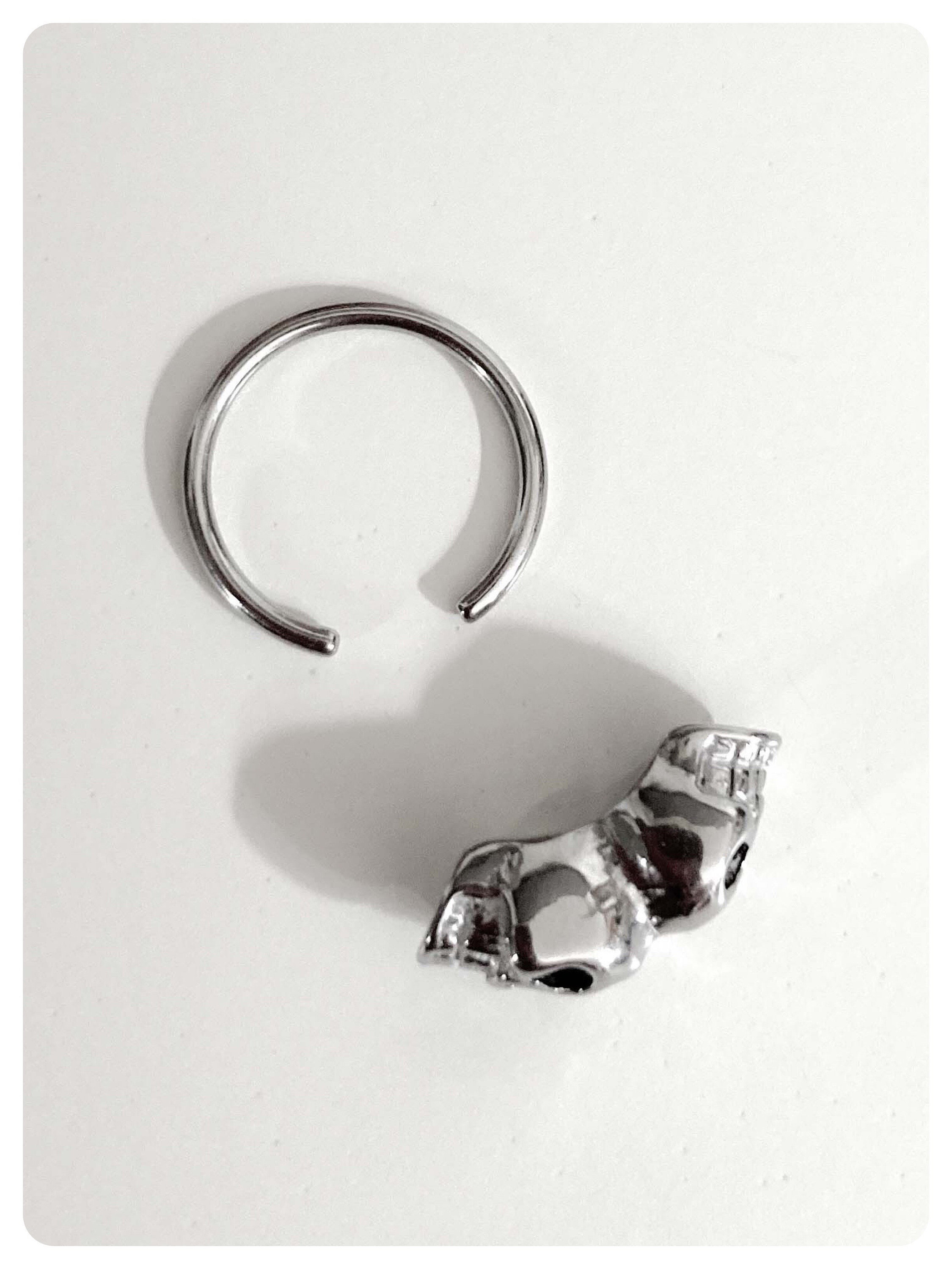 Surgical Steel Skull Septum Nose Ring Hoop Captive Segment - Etsy