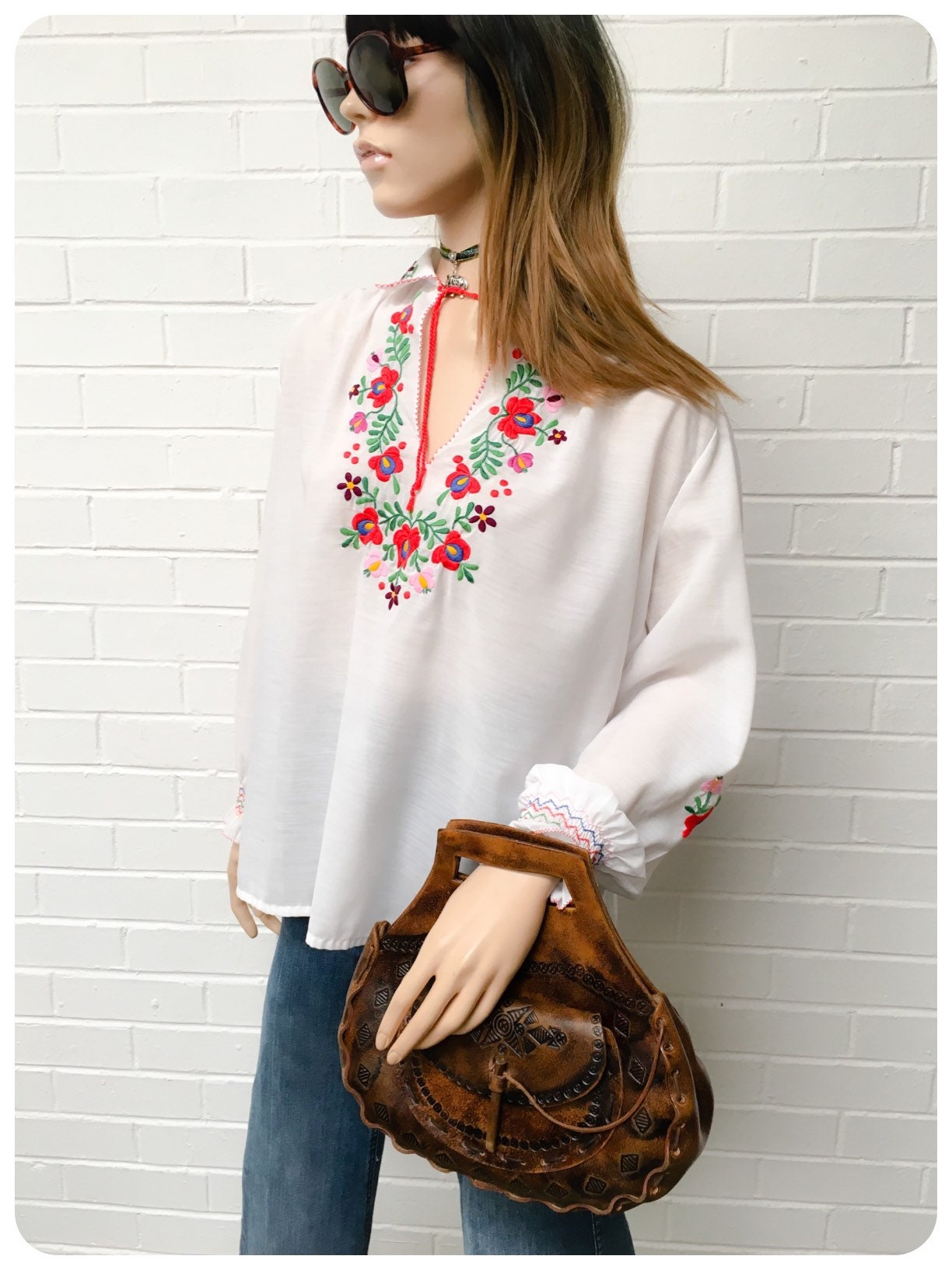 Vintage 70s Leather Saddle Bag Vintage 70s Tooled Leather Bag Vintage ...