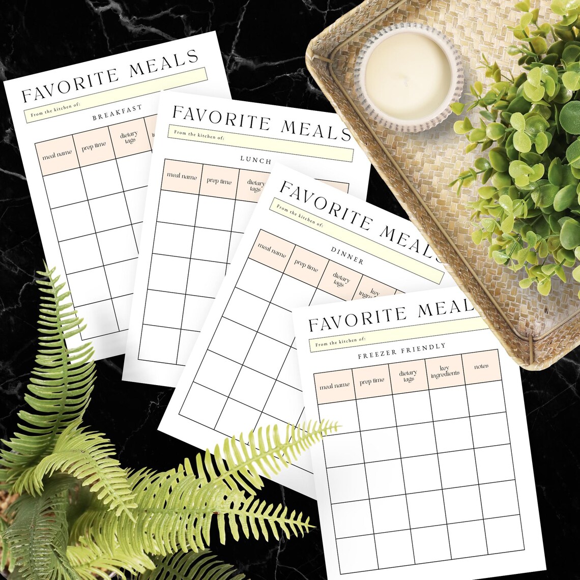 Favorite Meals Master List Printable Bundle – Weekly Dinner Ideas ...