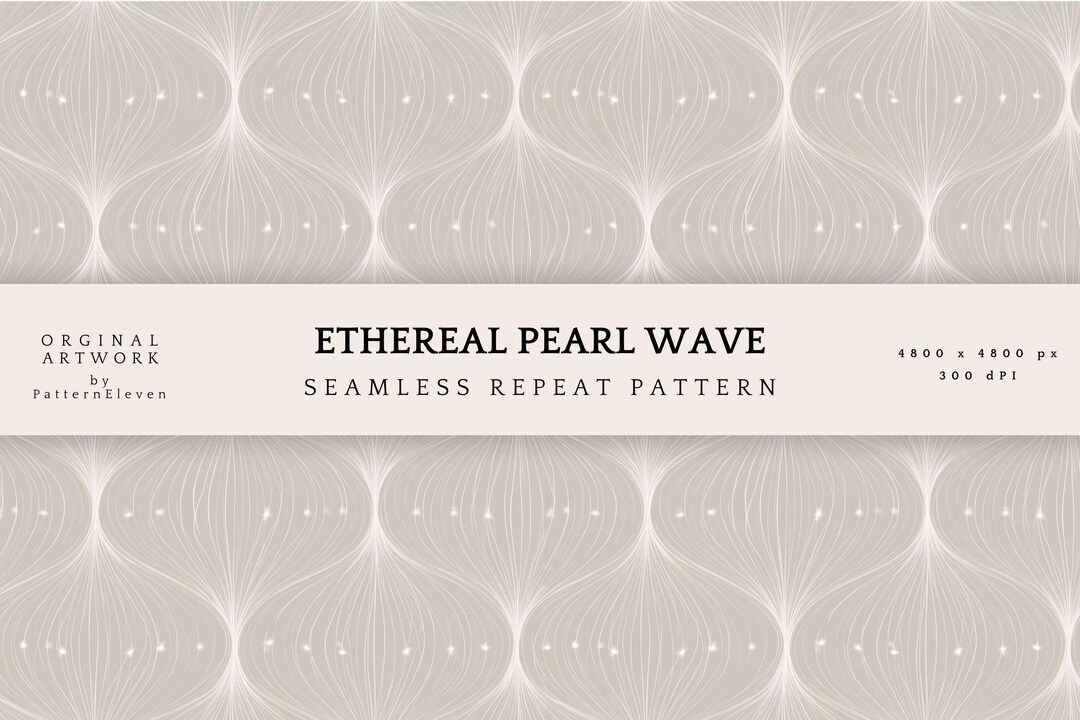 Pearl Wave Seamless Pattern | Art Deco Repeat Background (digital ...