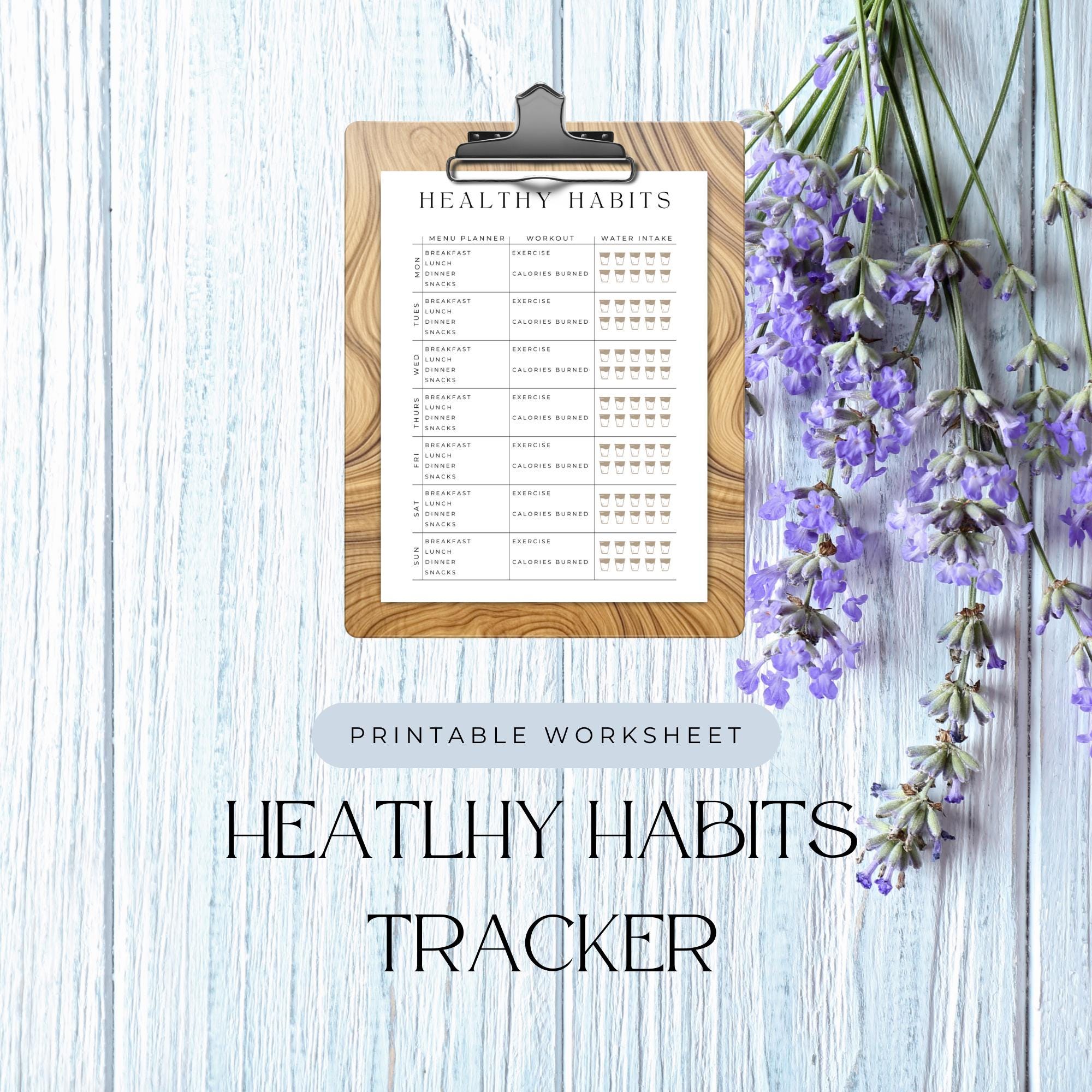 Healthy Habits Tracker | Printable Wellness Planner | Weekly Fitness ...
