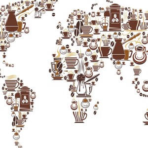 Coffee World Map Wall Mural - Etsy