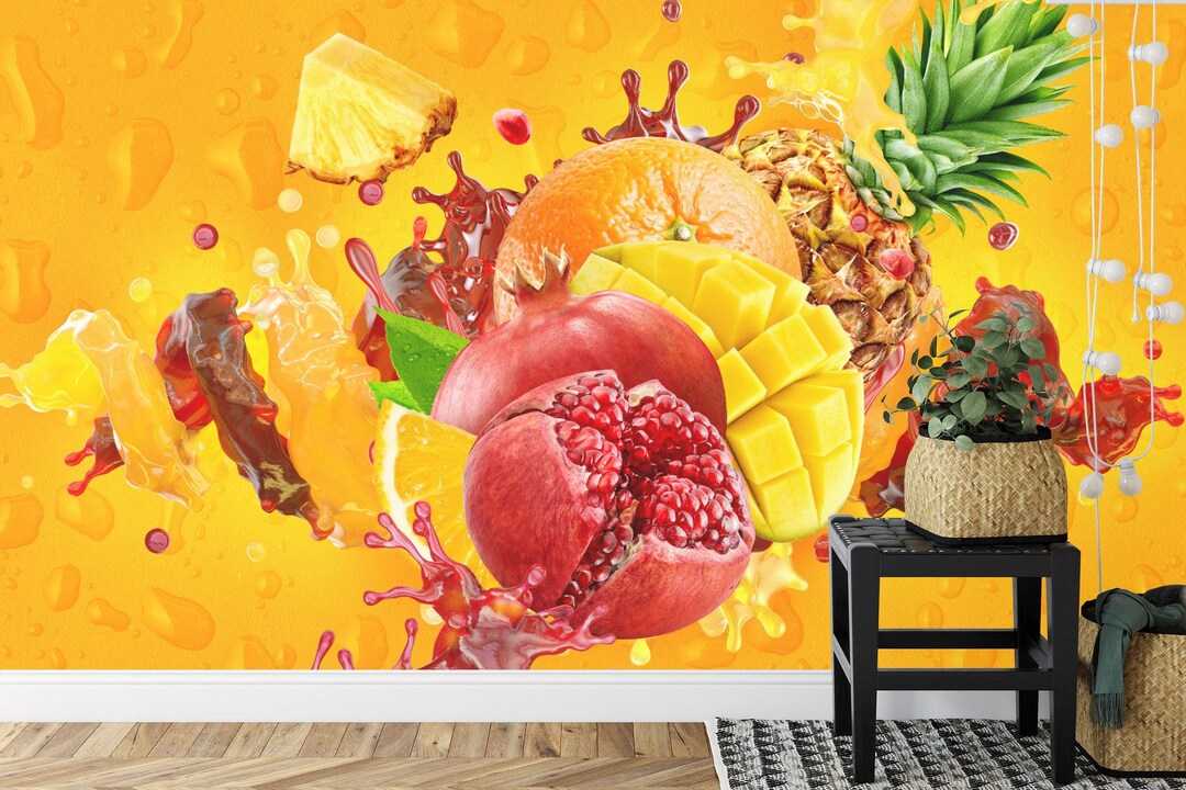 Real Fruits Wall Mural - Etsy