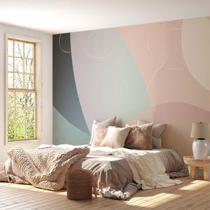 Abstract Pastel Wall Mural: Elegant Minimalist Wallpaper (peel & Stick ...