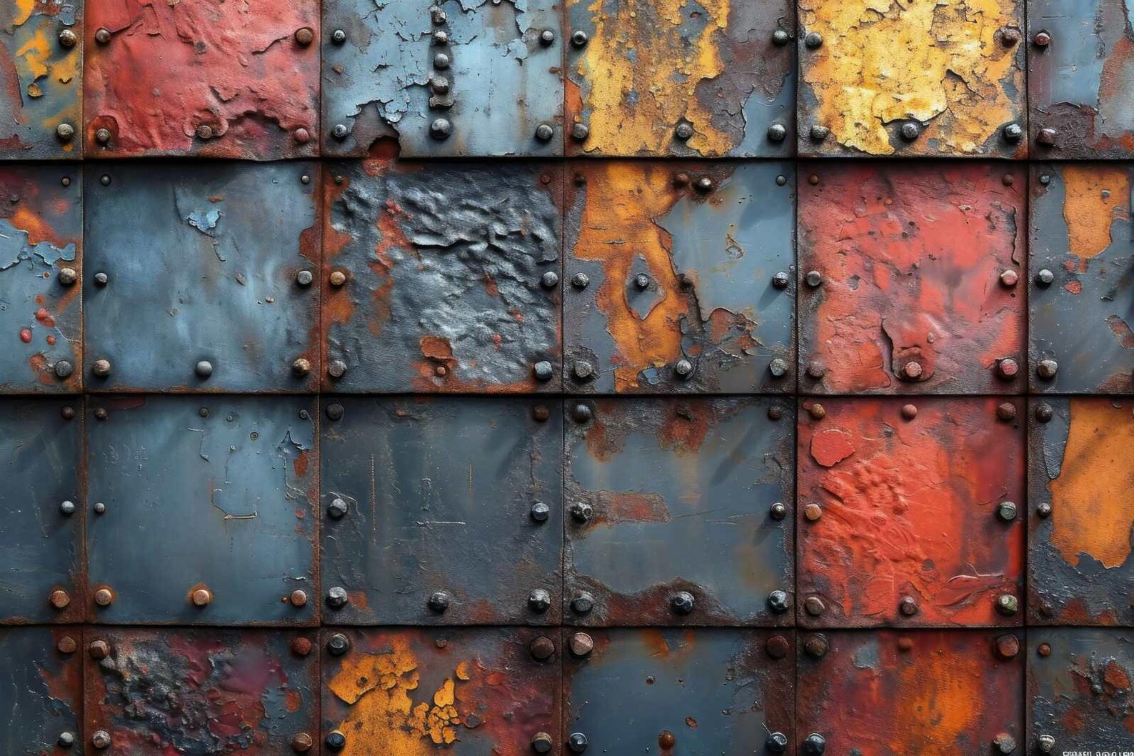 Riveted Piece of Metal Wallpaper Mural | Wallpaper Peel-and-stick Wall ...