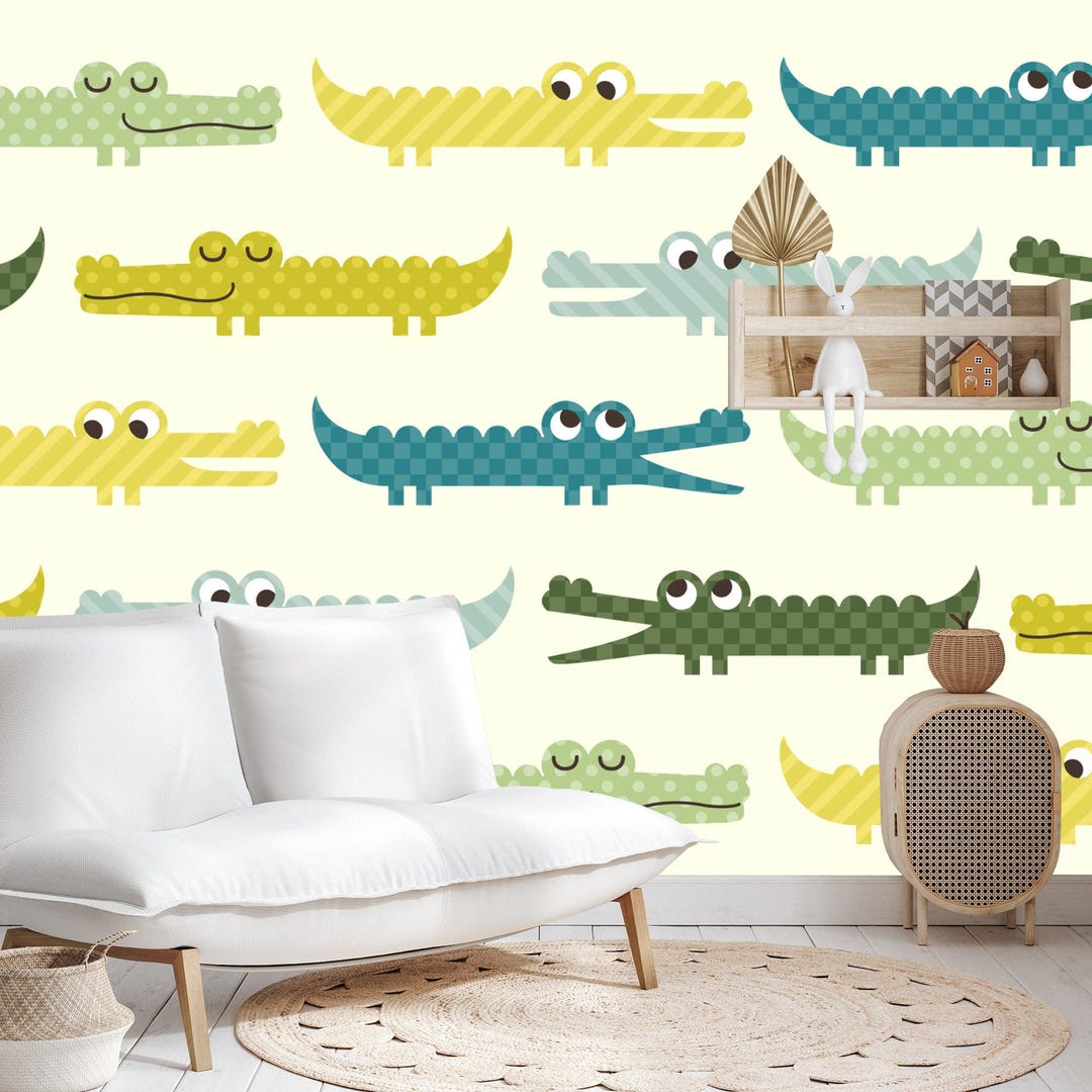 Colourful Alligators Wall Mural Wallpaper Peel-and-stick Wall Mural - Etsy