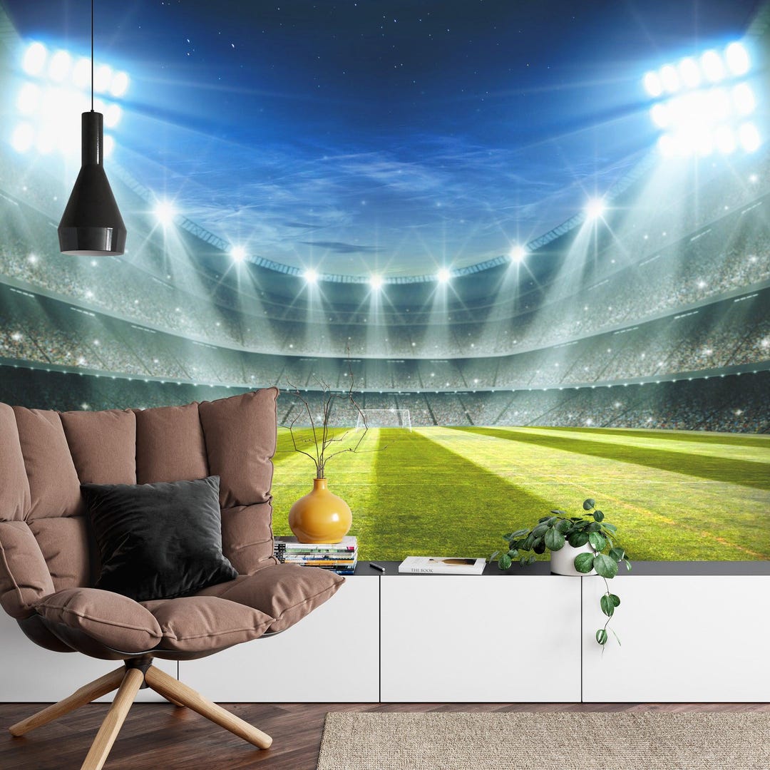 Football Stadium Wallpaper Mural - Etsy