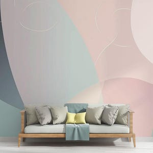 Abstract Pastel Wall Mural: Elegant Minimalist Wallpaper (peel & Stick ...
