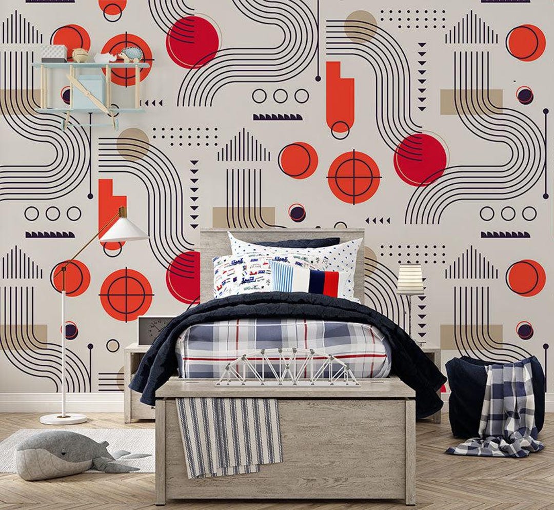Red Dot Wallpaper Mural Wallpaper Peel-and-stick Wall Mural - Etsy